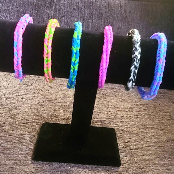 Hand Crafted | Jewelry | Set Of 6 Multicolored Handmade Fishtail Rubber ...
